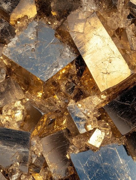 Pyrite Fools Gold Texture Background Composition Filling The Entire Screen Premium Ai