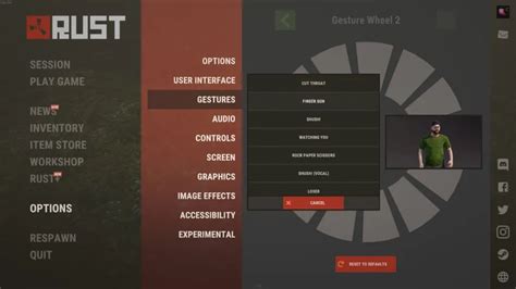 Rust Gesture Command Complete List