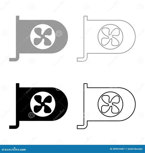 Graphic Card GPU PC Personal Computer Hardware Components Set Icon Grey Black Color Vector