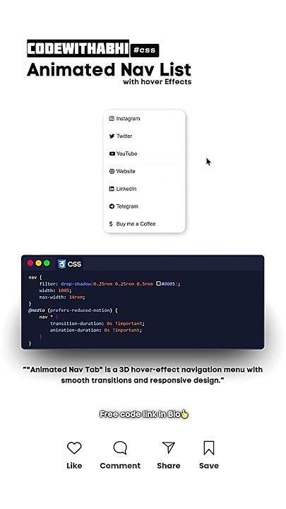 Animated Nav List With Hover Animation Css Shortsfeed Coding