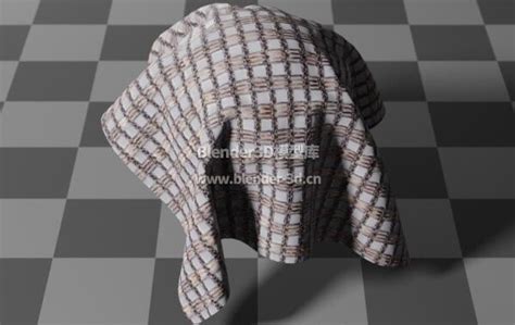浅褐色面料布料编织物棉麻布贴图 Blender材质球纹理贴图模型下载 Blender3d模型库