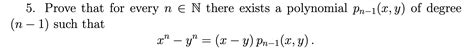 Solved 5 Prove That For Every N∈n There Exists A Polynomial