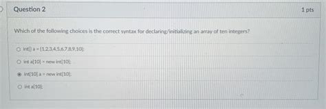 Solved Int A 12345678910 Int A 10 New Int