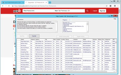 botsol yelp data extractor