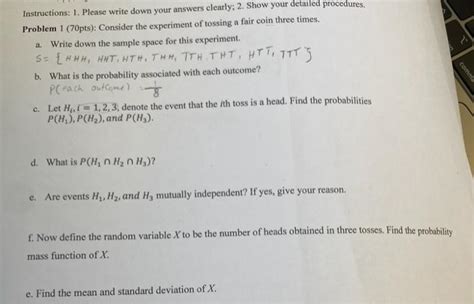 Solved Instructions 1 Please Write Down Your Answers Chegg Com