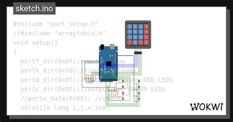 Input Scanning 4x4hex Wokwi Esp32 Stm32 Arduino Simulator