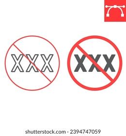 No Porn Line Glyph Icon Prohibition Stock Vector Royalty Free Shutterstock