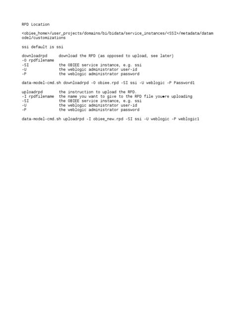 Upload And Download Rpd In Obiee Pdf