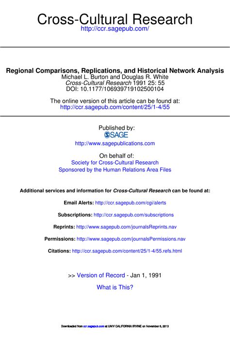 Pdf Regional Comparisons Replications And Historical Network Analysis