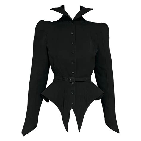 Fw 1988 Thierry Mugler Black Les Infernales Structural Runway Jacket