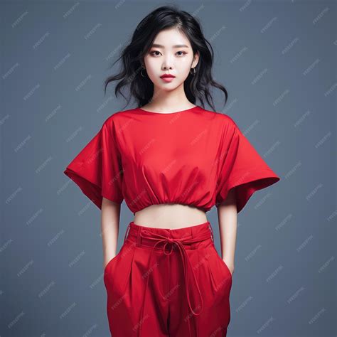 Premium Photo Young Chinese Girl Model Big Eyes 18 Years Old Full