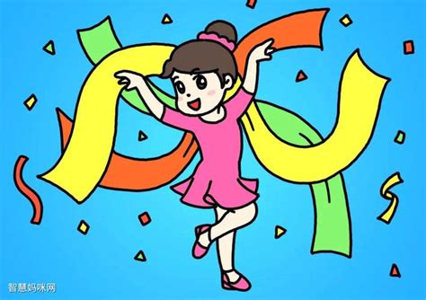 简笔画小女孩跳 简笔画图片大全 普车都