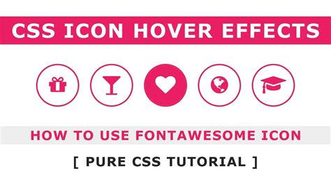 Css Icon Hover Effects 2 How To Use Fontawesome Icon Pure Css Tutorial Youtube