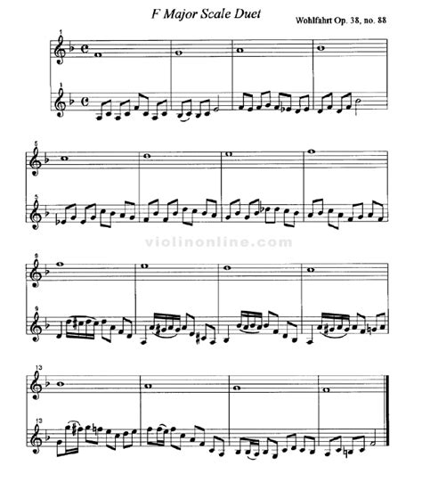 Violin Online F Major Violin Scale Duet