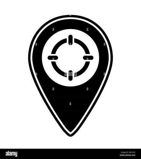 Map Pin And Position Mark With Crosshair For Map And Route Navigation Vector Illustration Icon