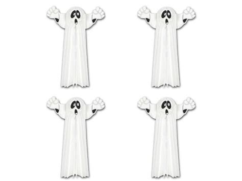 Tissue Hanging Ghost 23 Tall Halloween Decorations Set Of 4