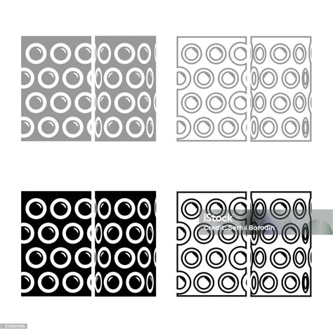 깨지기 쉬운 포장에 대한 쿠션을위한 기포 랩 필름 충격 방지 플라스틱 롤 폴리에틸렌화물 안전 개념 세트 아이콘 회색 검은 색