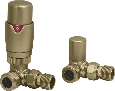 Tmv Thermostatic Corner Valve Brushed Brass Swan Bathrooms