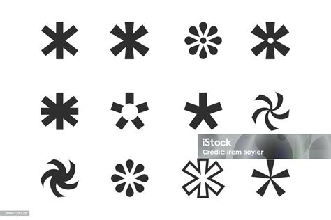 Asterisk Icon Set Vector Design Stock Illustration Download Image Now Abstract Anniversary
