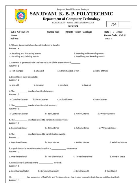 Set2question With Answers After Pdf Method Computer Programming Class Computer Programming