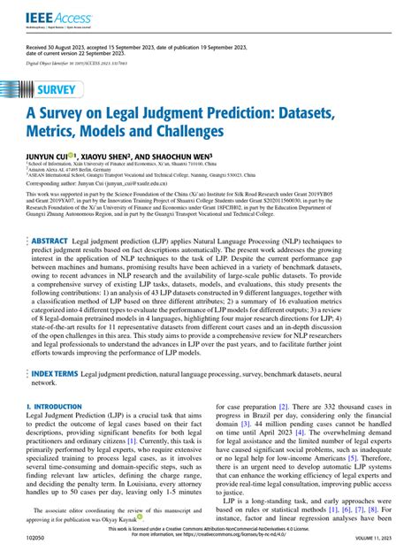 A Survey On Legal Judgment Prediction Datasets Metrics Models And Challenges Pdf Common Law