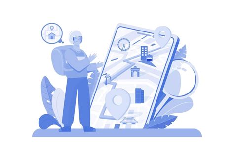 색 배경에 배달 위치 일러스트 개념을 찾습니다 프리미엄 벡터