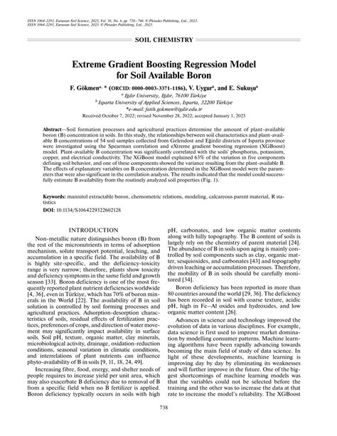 Pdf Extreme Gradient Boosting Regression Model For Soil Available Boron