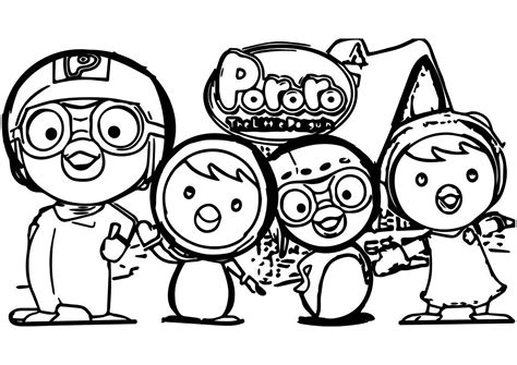 Pororo Colorear Ausmalbilder Coloriage Dibujar Penguin Disegni Pintar