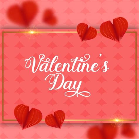발렌타인 데이 소셜 미디어 피드 프리미엄 벡터