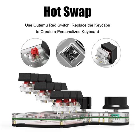 Custom Macro Keyboard Hot Swap Mini 9 Keys 3 Knobs Rgb Programmab Sikai Case