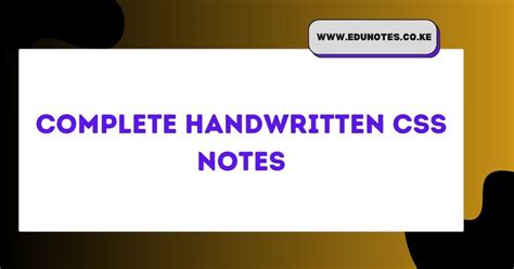 Complete Handwritten Css Notes Edu Notes
