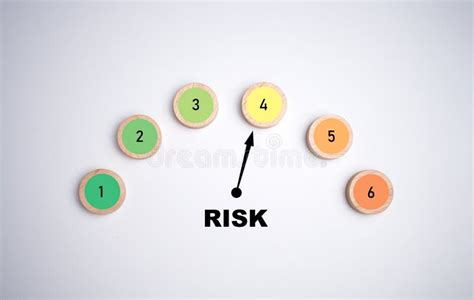 Risk Level Indicator Rating Print Screen Circle Wood Plank Since Low To High On White Background