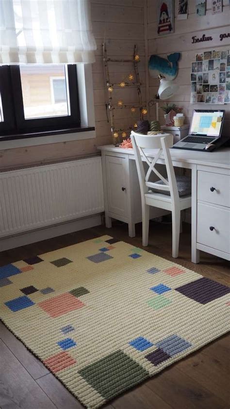 Схема ковра Тетрис Схема ковра в формате для вязания крючком ПДФ Декор дома своими руками