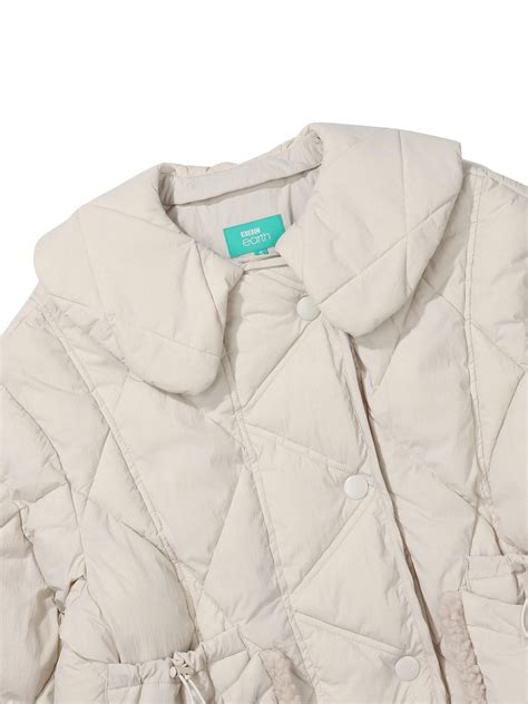 우먼 탈부착카라 퀼팅 패딩 점퍼 아이보리 감도 깊은 취향 셀렉트샵 29cm