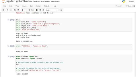 Python Jupyter Notebook Does Not Change Text Color Termcolor Ore