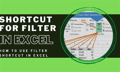 shortcut for filter in excel how to use filter shortcut in excel