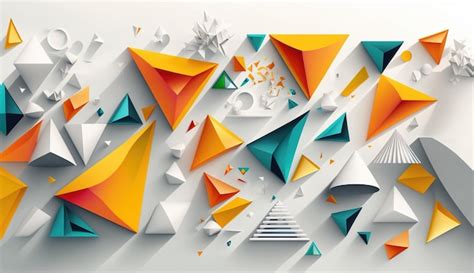 Premium Photo Abstract Geometric Triangles Futuristic Technology Background Ai Generative