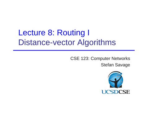 Pdf Lecture 8 Routing I Distance Vector Algorithms · Each Node