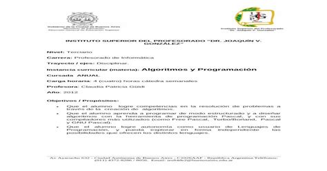 Algoritmos Y Programación · Procedimientos Y