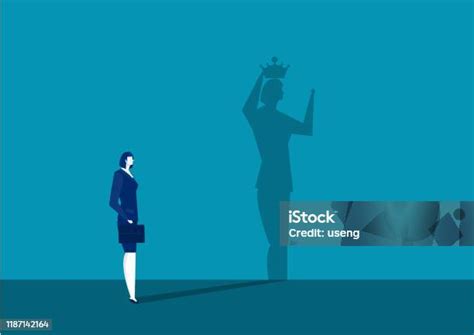 크라운 그림자를 가진 사업가 리더십 권력 페미니즘 해방벡터 개념에 대한 스톡 벡터 아트 및 기타 이미지 개념 경영자 단일 이미지 Istock
