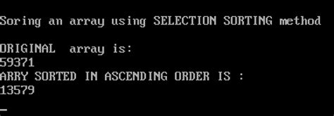 Selection Sorting Programming In C
