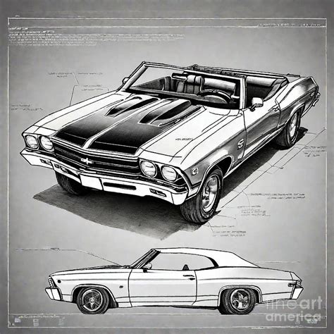 A Realistic Sketch Of Car 1969 Chevrolet Chevelle Ss 396 L78