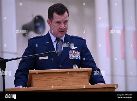 Col Ted Geasley Incoming Commander Of The 118th Wing Addresses The
