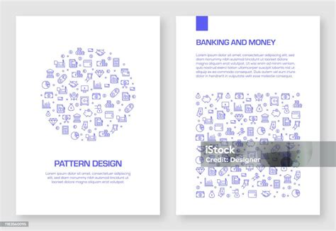 브로셔 연례 보고서 책 표지에 대한 은행 및 돈 아이콘 벡터 패턴 디자인의 집합 패턴에 대한 스톡 벡터 아트 및 기타 이미지 패턴 회계 업무 개념 Istock