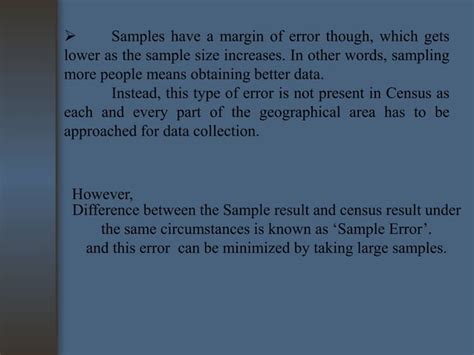 Difference Between Census And Sampling Pptx