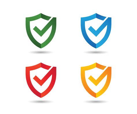 Shield Check Mark Icon Set Vector Illustration 24667470 Vector Art At Vecteezy