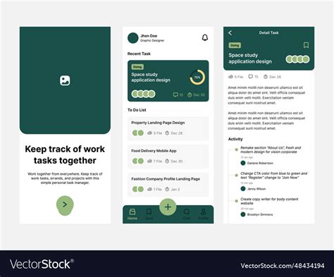 Project Manage Ui Design Template Royalty Free Vector Image