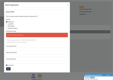 Run Workflow Close Modal 442 · Issues · Icat Data Portal · Gitlab