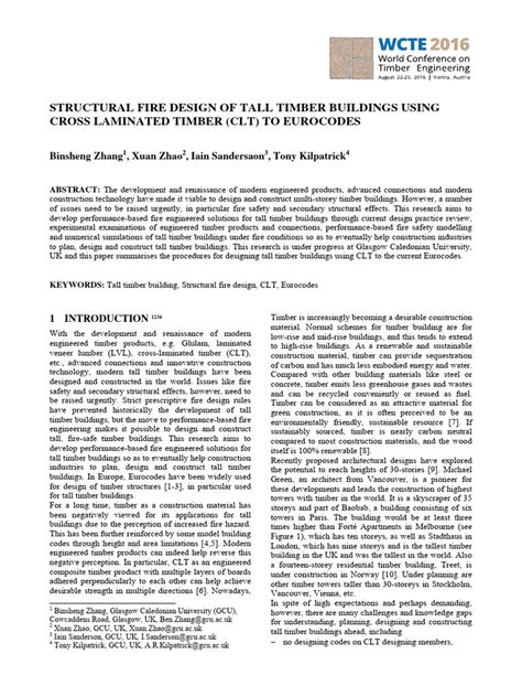 zhang structural fire design of tall timber buildings using clt to