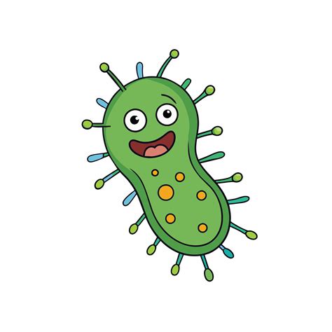 Cute Cartoon Style Bacteria Mascot Isolated On White Background 46334584 Vector Art At Vecteezy
